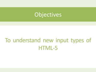 HTML-5 New Input Types | PPTX