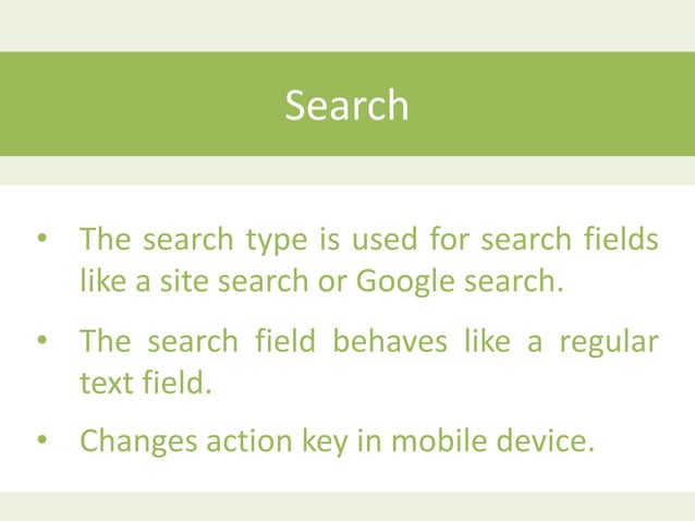 HTML-5 New Input Types | PPTX | Web Design and HTML | Internet