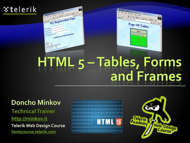 Html - Tables, Forms and Frames by Telerik Academy | PPTX