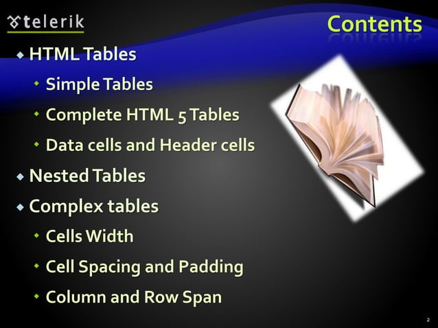Html - Tables, Forms and Frames by Telerik Academy | PPTX