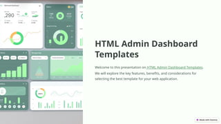 Simplify Data Management with HTML Admin Dashboard Templates | PPT