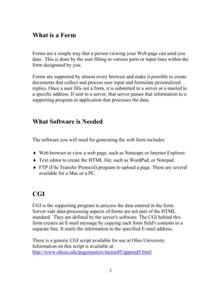 Html advanced-reference-guide for creating web forms | PDF