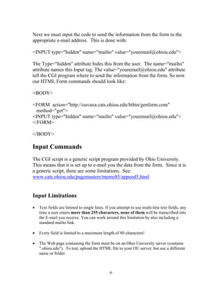 Html advanced-reference-guide for creating web forms | PDF