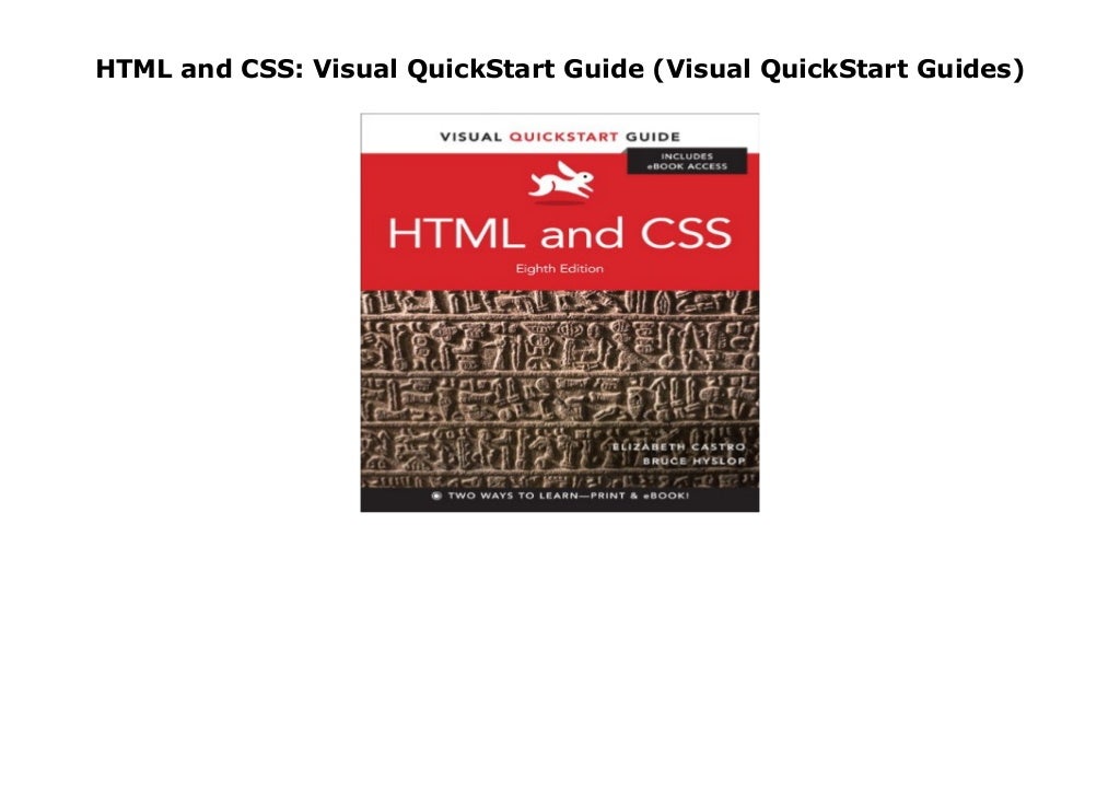 Html And Css Visual Quickstart Guide Visual Quickstart Guides