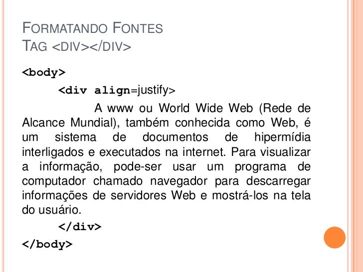 HTML - Formatação de Textos