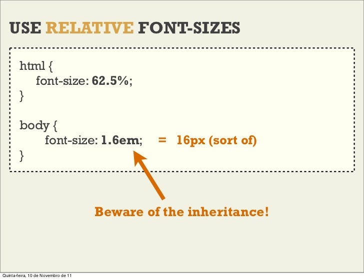 Use Relative Font Sizes Html