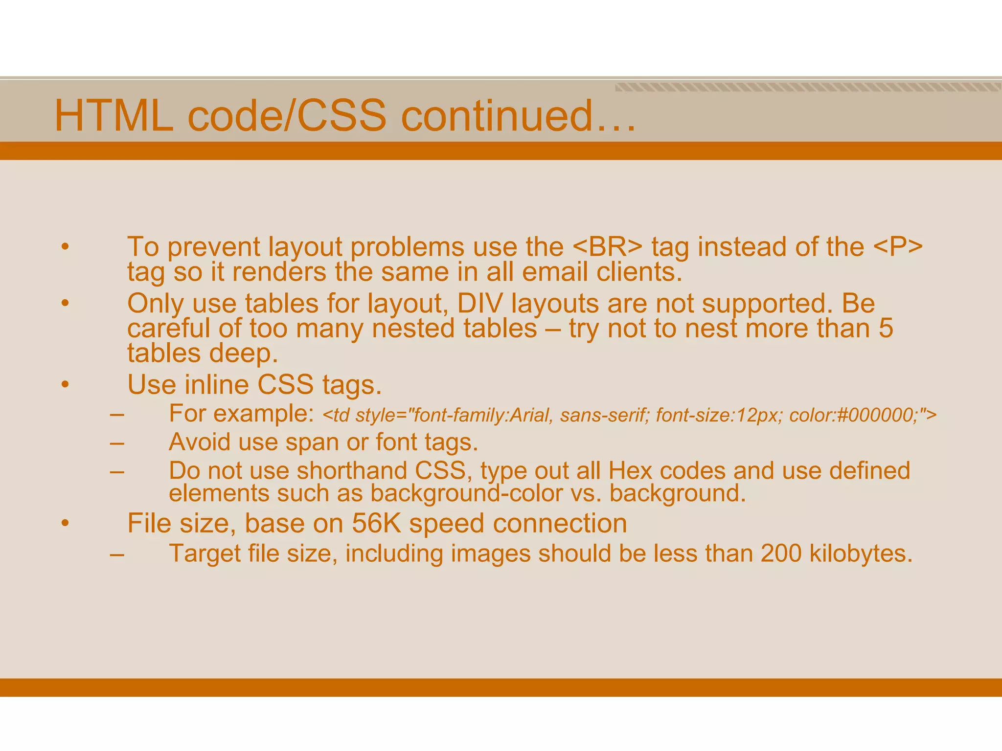 HTML email design and usability | PPT