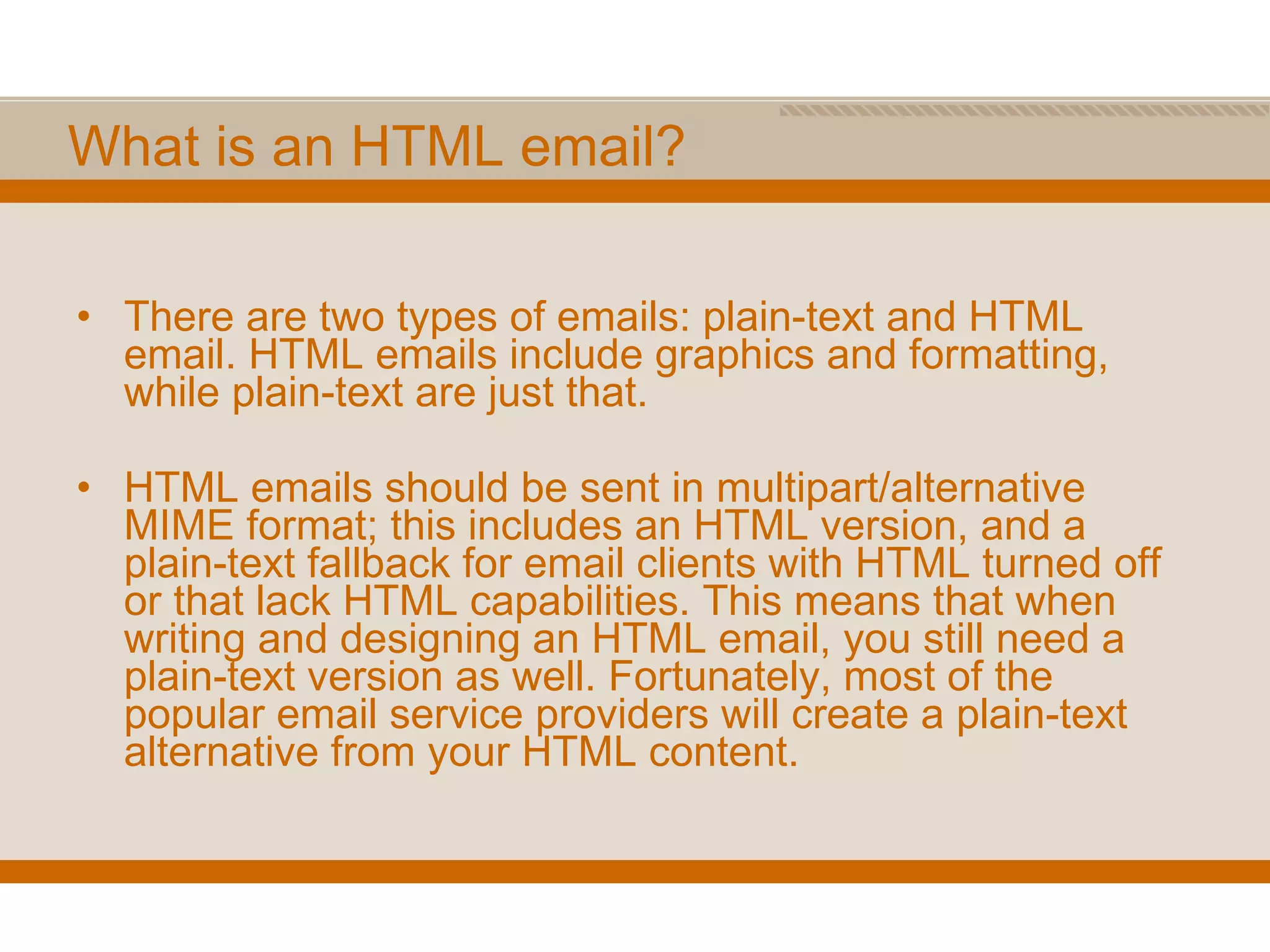 HTML email design and usability | PPT