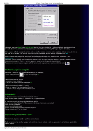 Html fontes tipos, cores, tamanhos e estilos | PDF