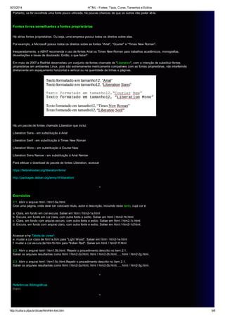 Html fontes tipos, cores, tamanhos e estilos | PDF