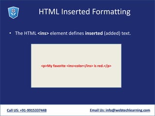 Html formatting | PPTX