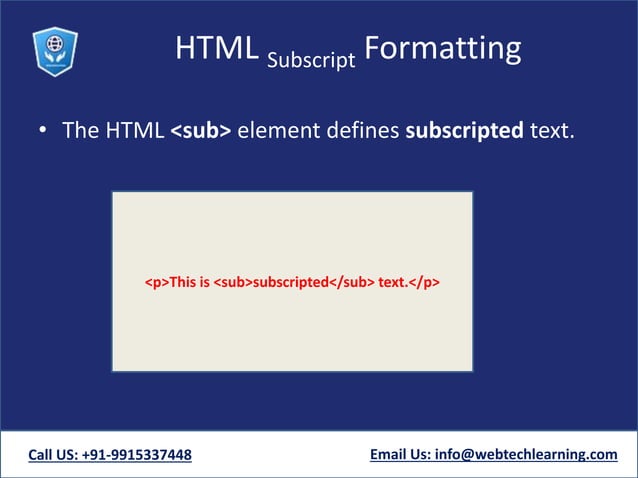 Html formatting | PPTX