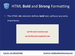 Html formatting | PPTX