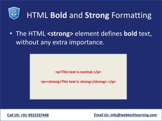 Html formatting | PPTX