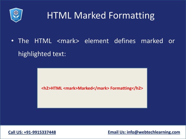Html formatting | PPTX