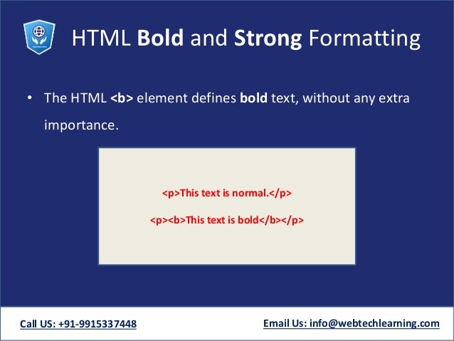 Html formatting