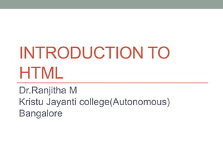 Html introduction | PPT