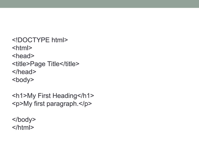 Html introduction | PPT