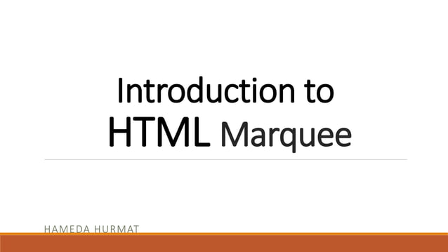 HTML Marquee | PPTX