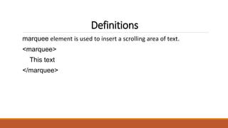 HTML Marquee | PPTX