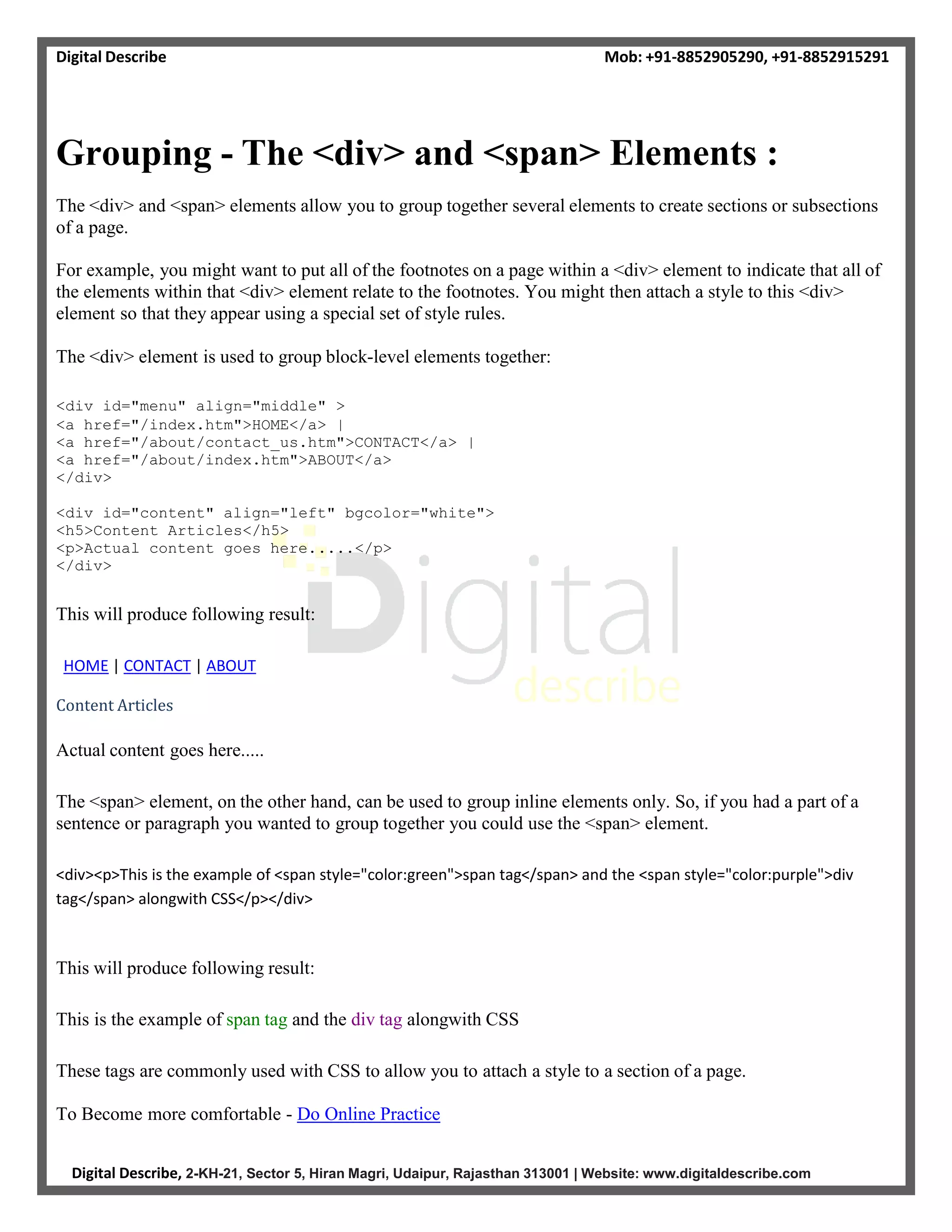 html complete notes | PDF