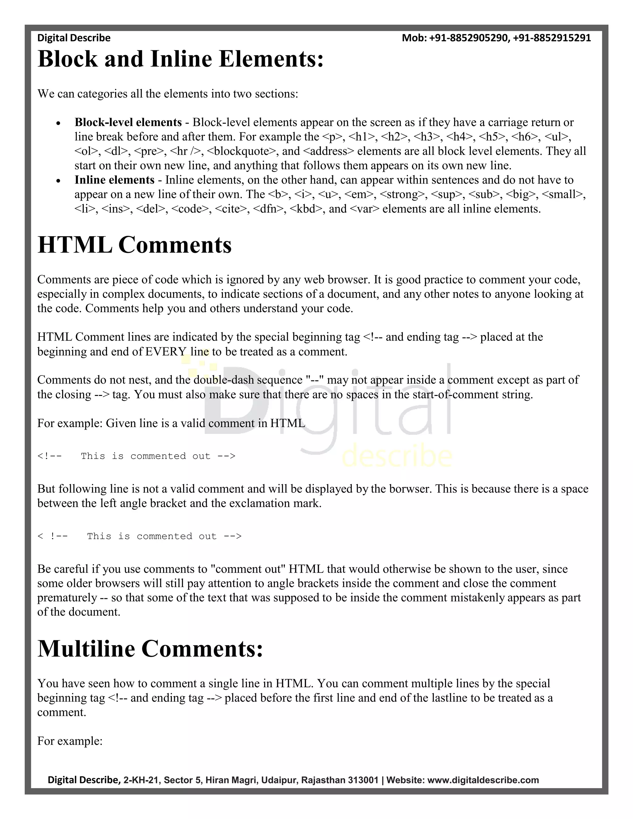 html complete notes | PDF