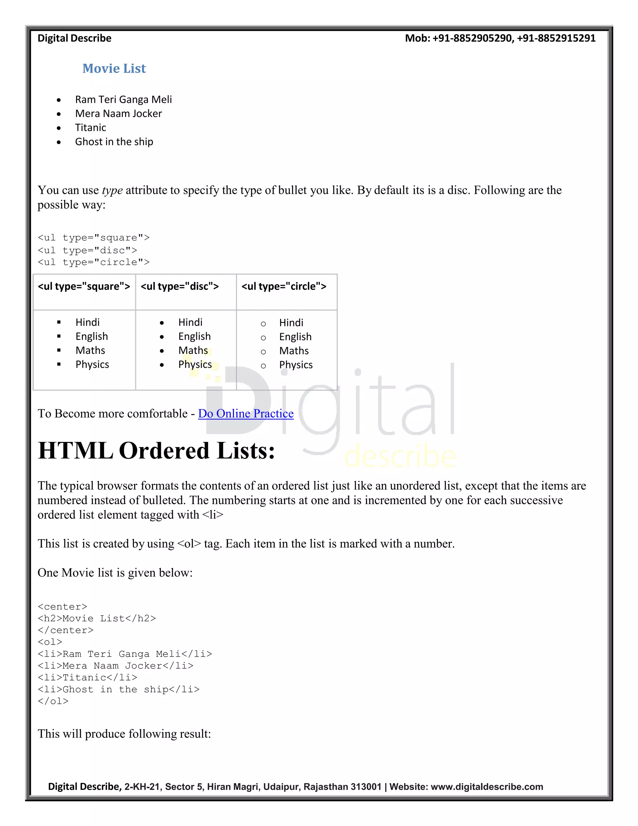 html complete notes | PDF