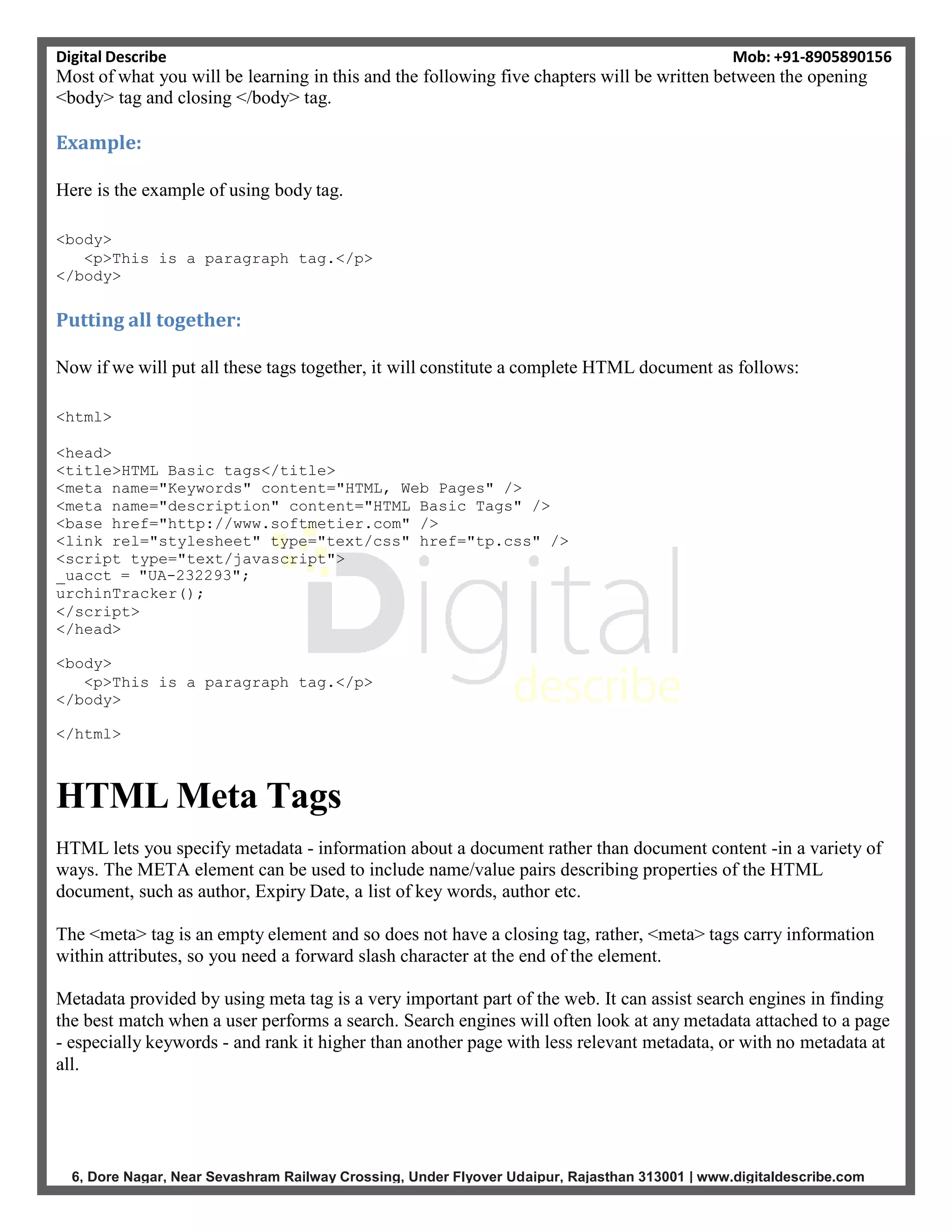 html complete notes | PDF