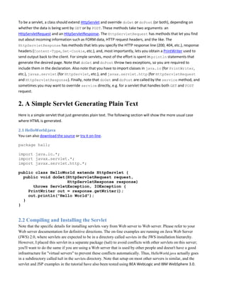 Html servlet example | DOCX