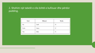 Html tabelat | PPT