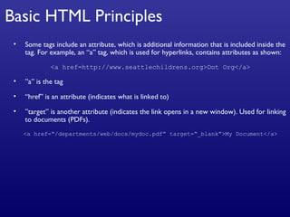 HTML & Textile Training | PPT