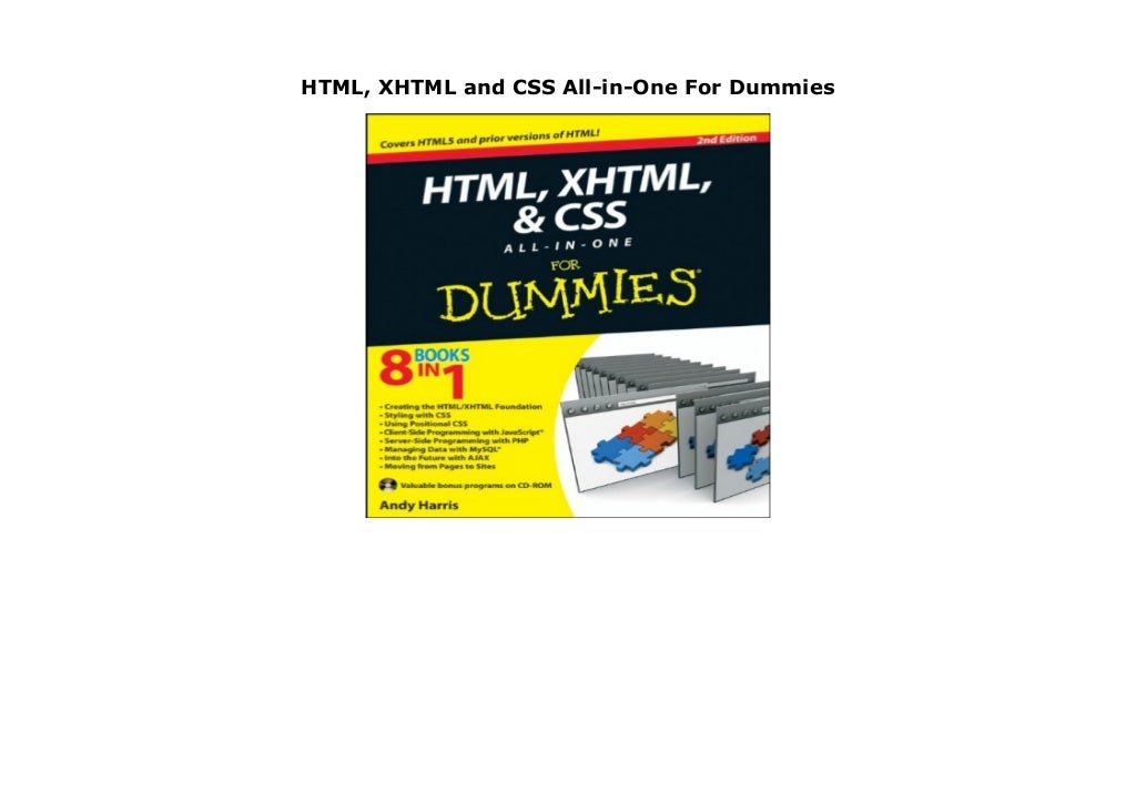 HTML, XHTML and CSS All-in-One For Dummies