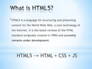 HTML5 - Future of Web | PPT