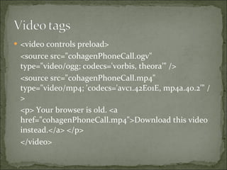 HTML5 with examples | PPT