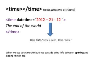 Html 5 Semantics overview | PPTX
