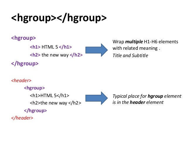 Html 5 Semantics overview