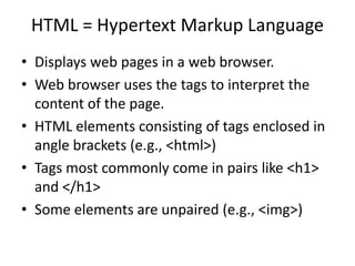 Fundamentals of HTML5 | PPT