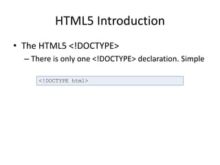 New Elements & Features in HTML5 | PPT