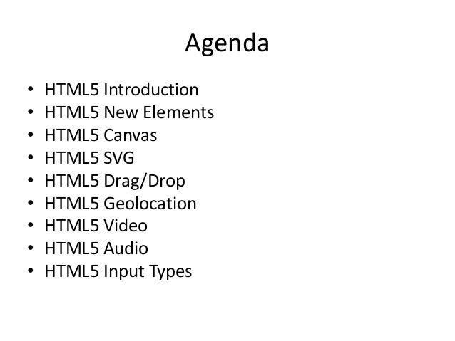 New Elements & Features in HTML5