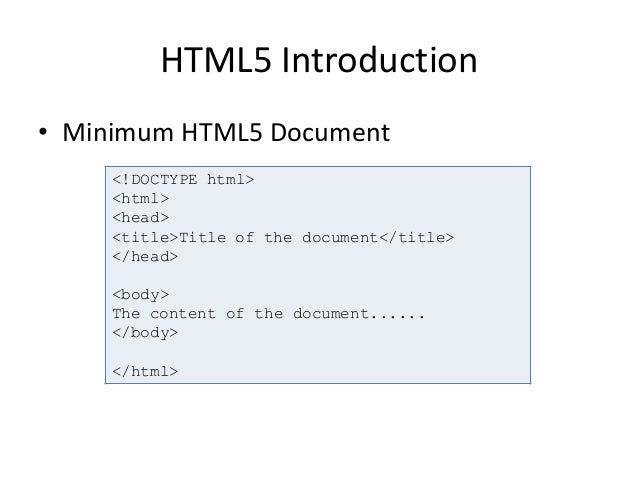 New Elements & Features in HTML5