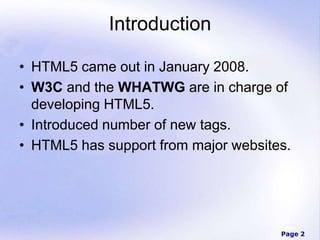 HTML5 - Audio/Video Encoding | PPT