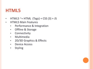HTML5 : Web to the next level | PPT