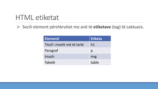 Hyrje në HTML | PPTX