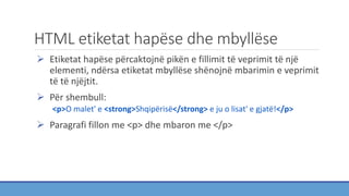 Hyrje në HTML | PPTX
