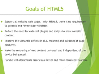 Html 5 | PPTX | Web Design and HTML | Internet