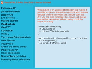 Html5 - Awesome APIs | PPT