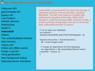 Html5 - Awesome APIs | PPT