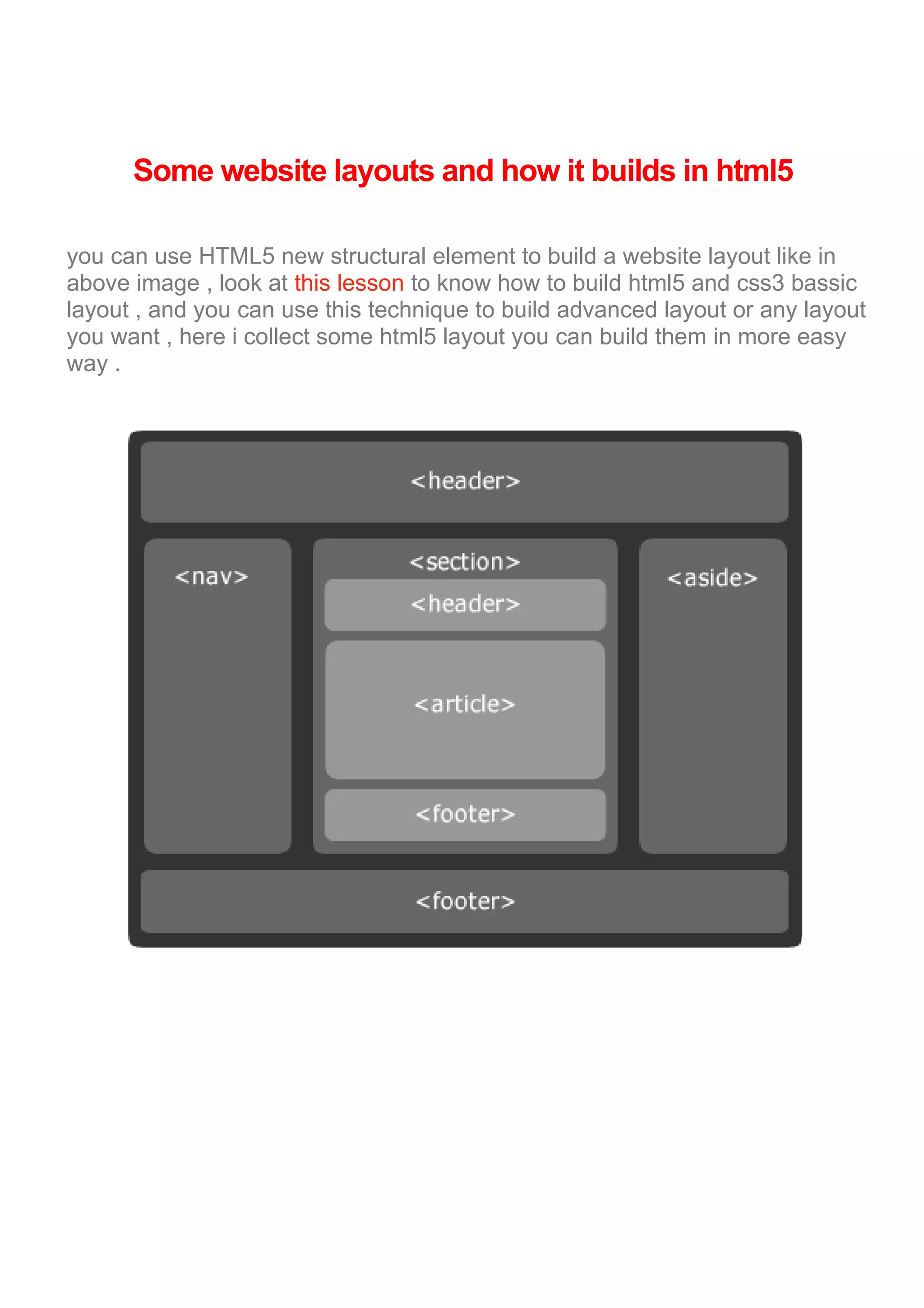 html5 new structural elements | PDF
