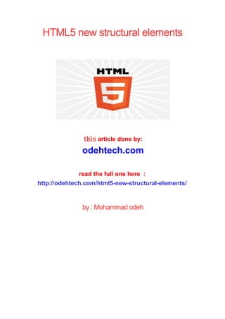 html5 new structural elements | PDF