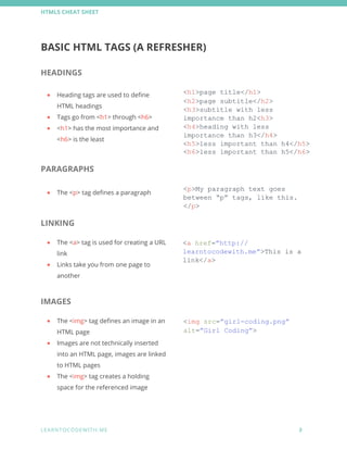 HTML5 cheat sheet | PDF